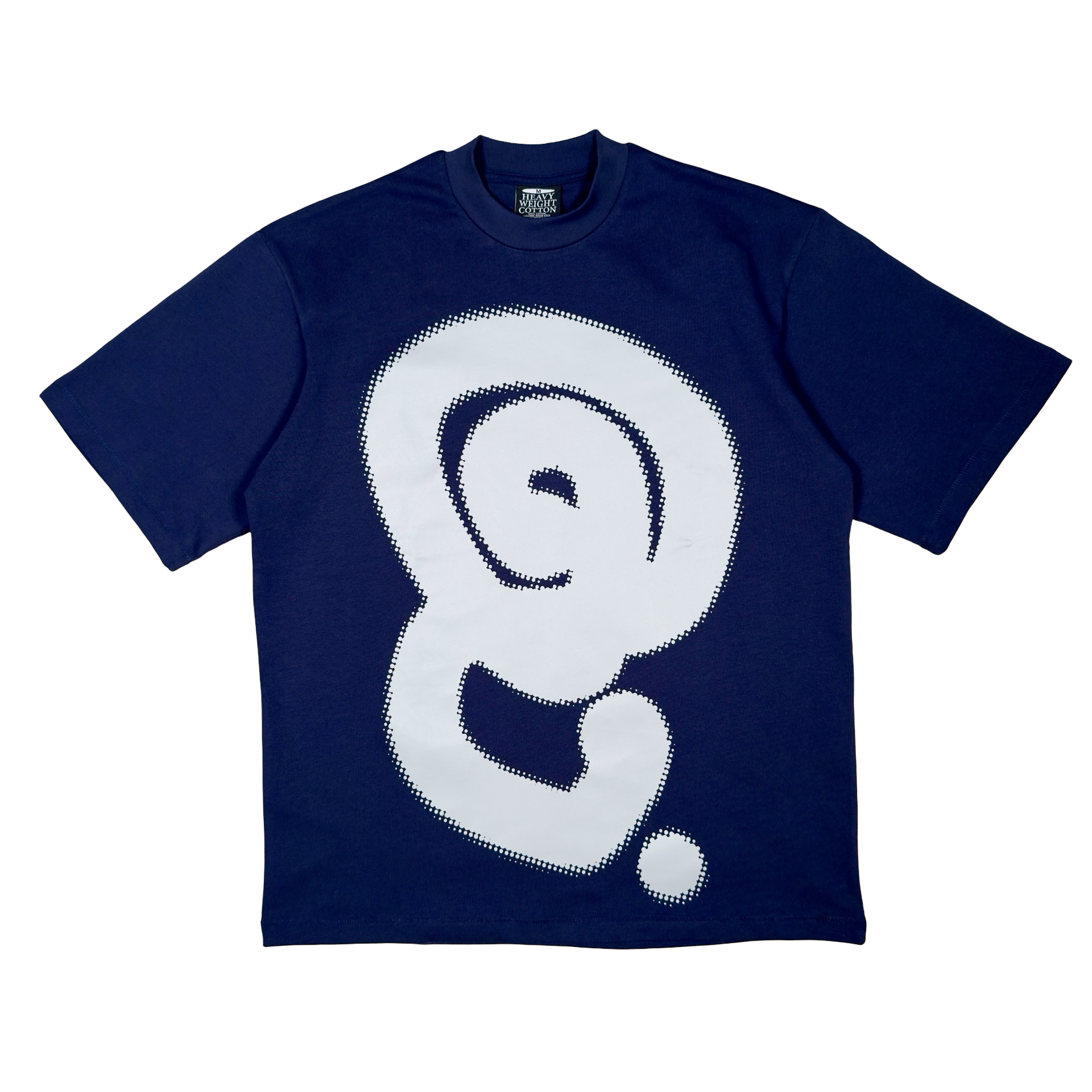 GREY HALFTONE LOGO TEE (NAVY) – Quratee